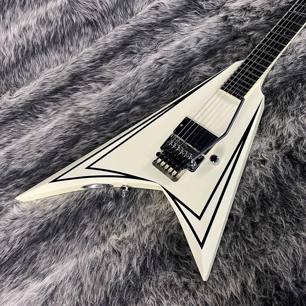 E-ALEXI SCYTHE White with Black Pin Stripe Edwards エレクトリックギター 変形タイプ 商品 ...